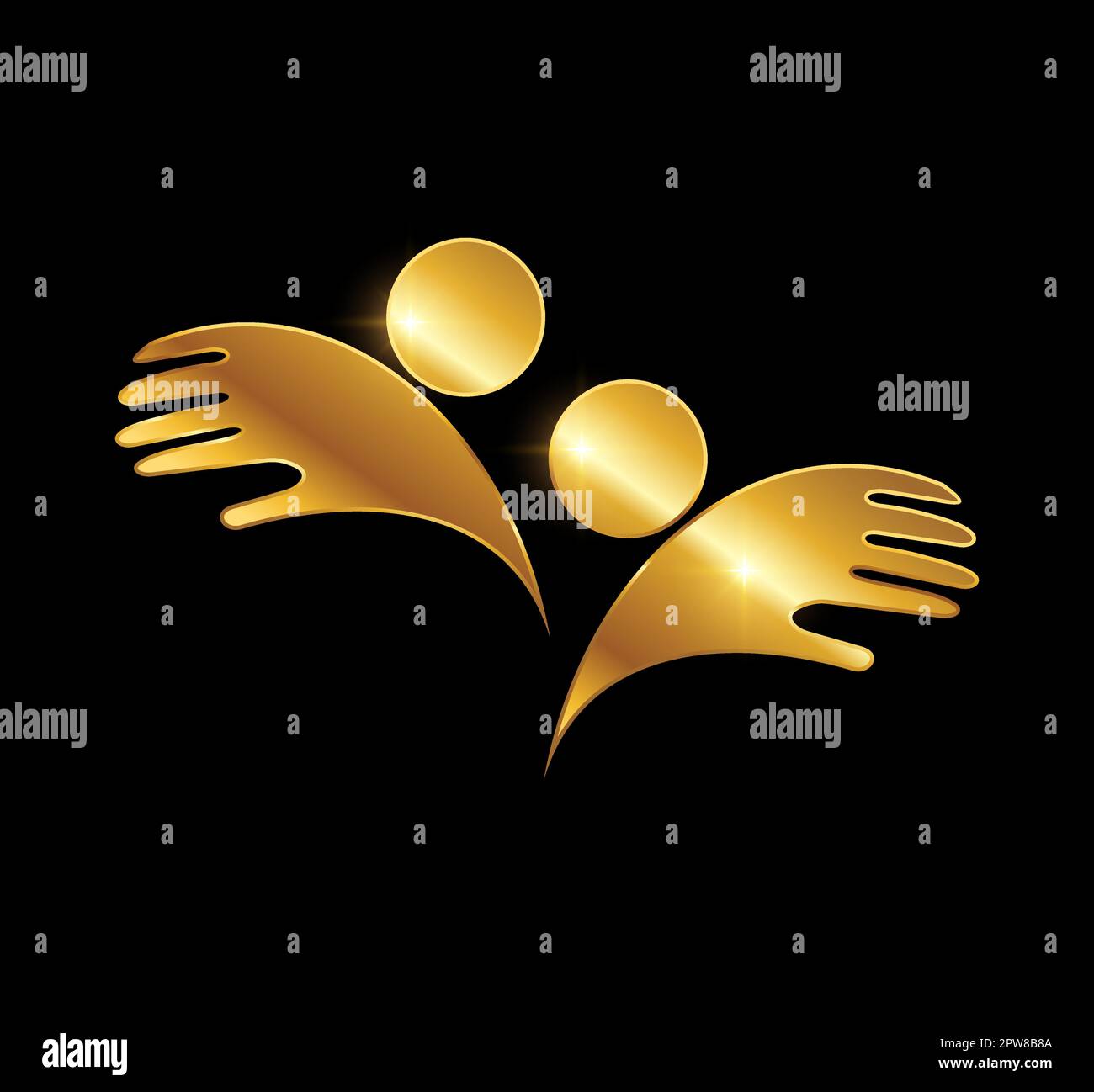 Golden Hand Up Logo Vector Icon Stock Vector Image & Art - Alamy