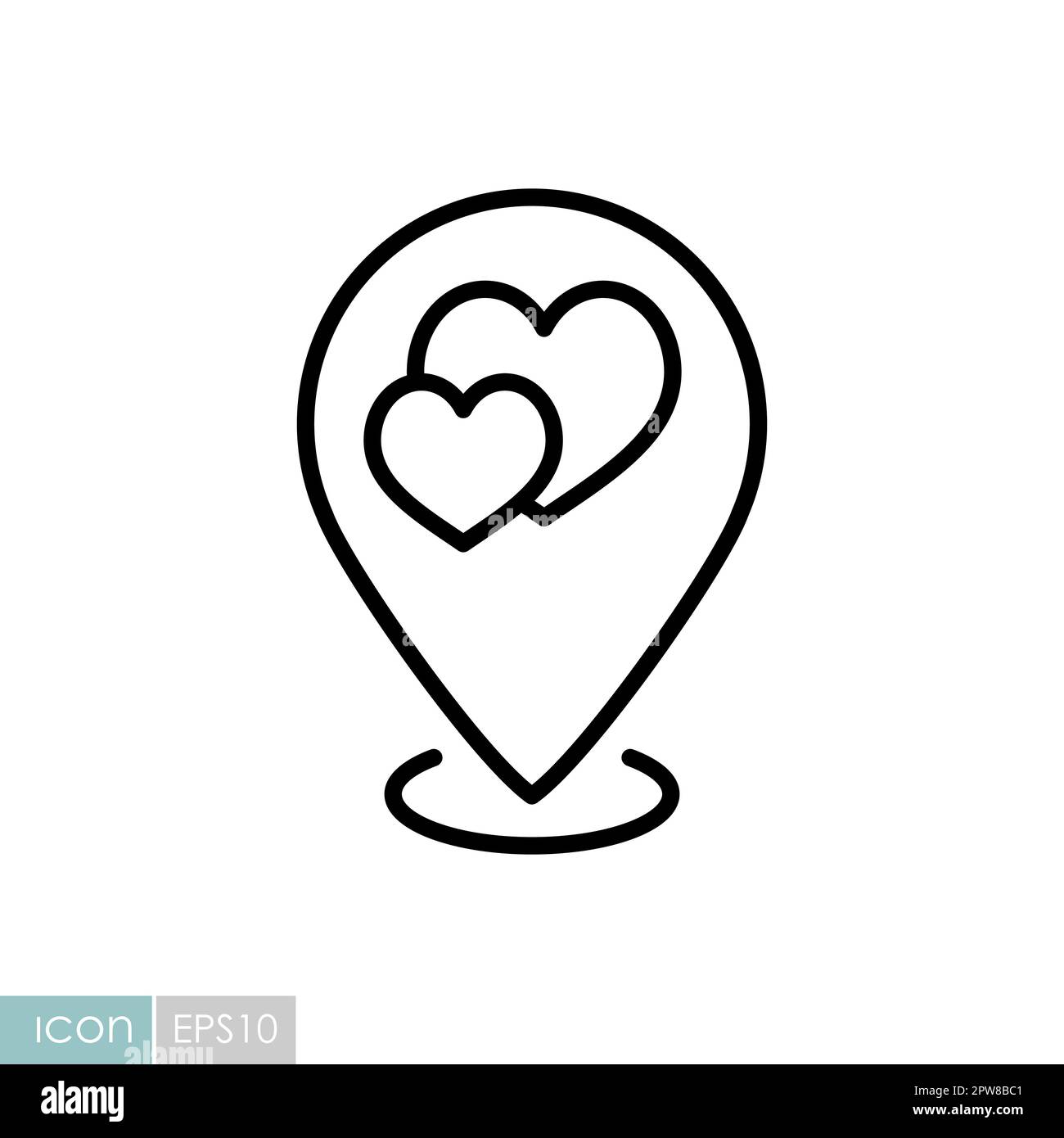 Wedding location isolated vector pin map icon Stock Vector Image & Art ...