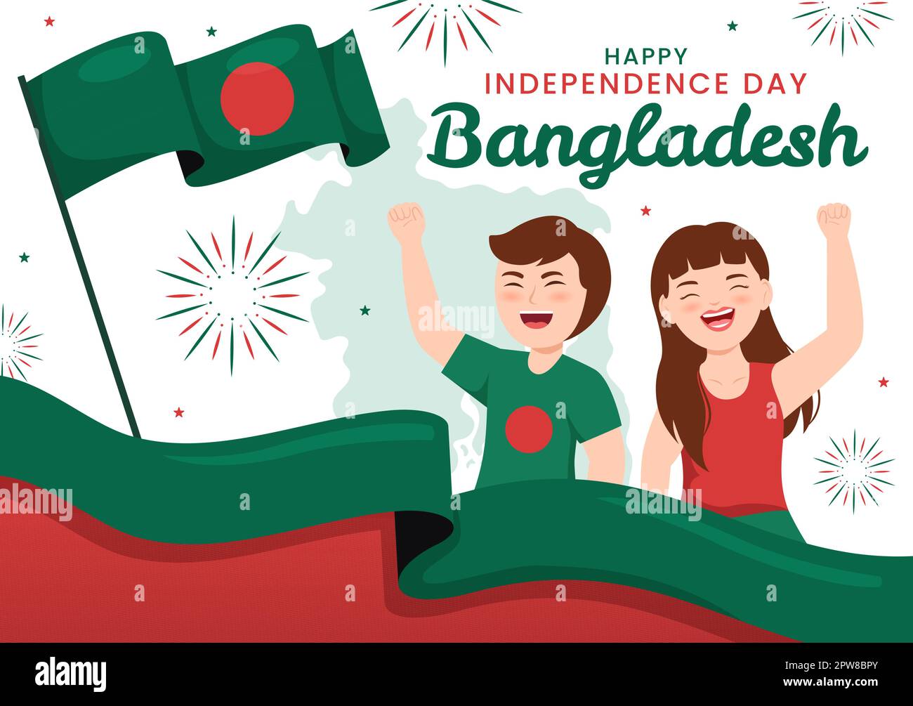 Happy Independence Day of Bangladesh on March 26th Illustration with ...
