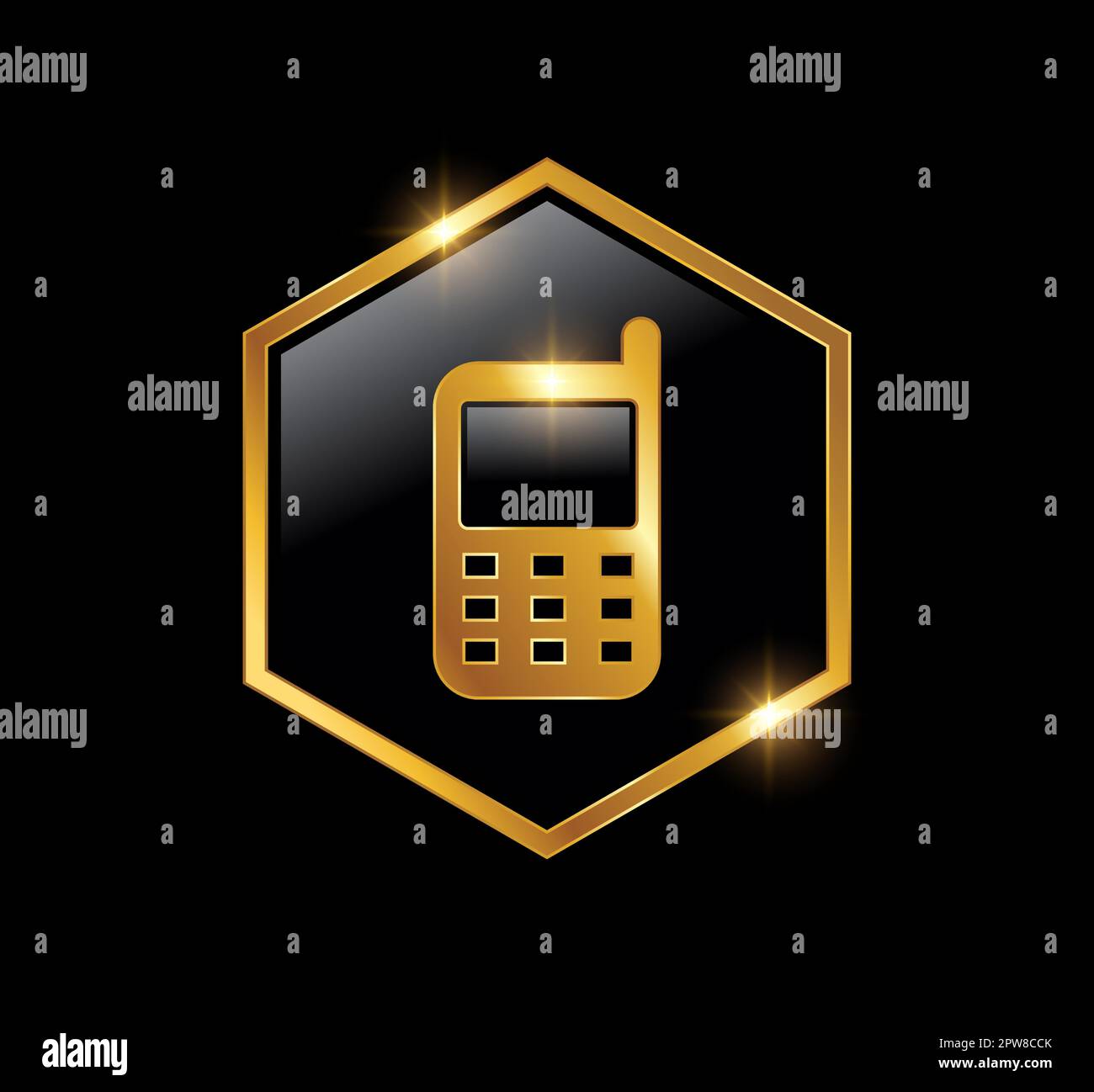 Gold telephone logo Stock Vector Images - Alamy