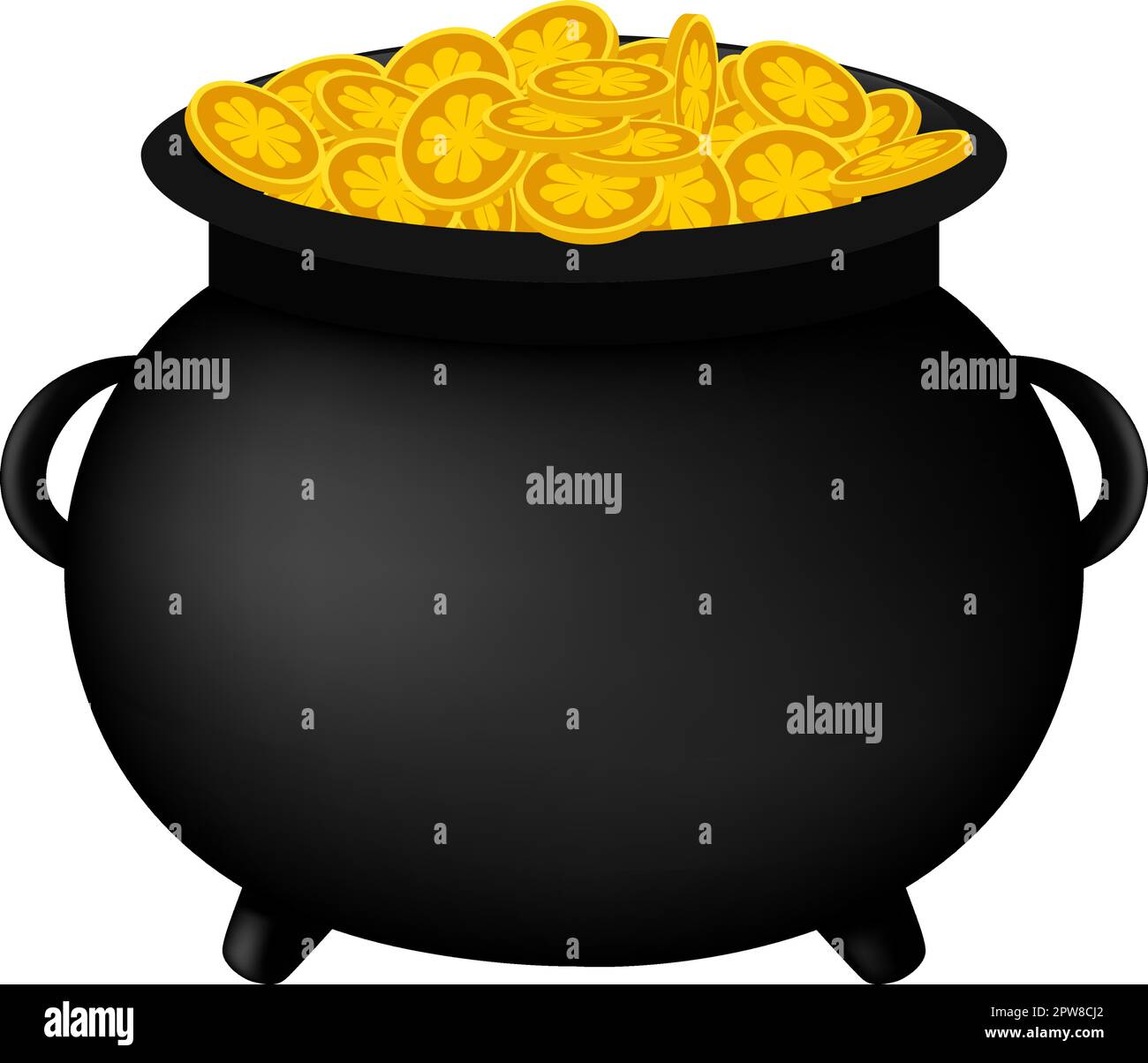 Cauldron gold coins black Stock Vector Images - Alamy