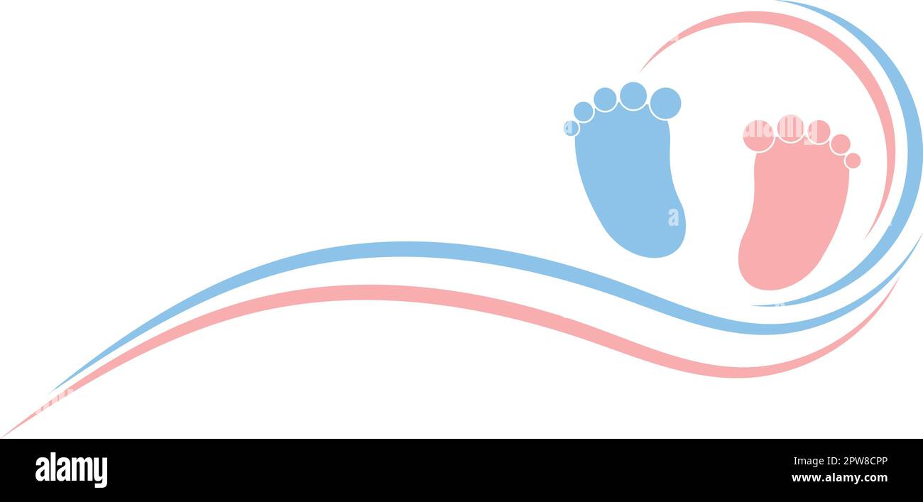 Baby footprint pink and blue, baby, feet, baby, logo, midwife ...