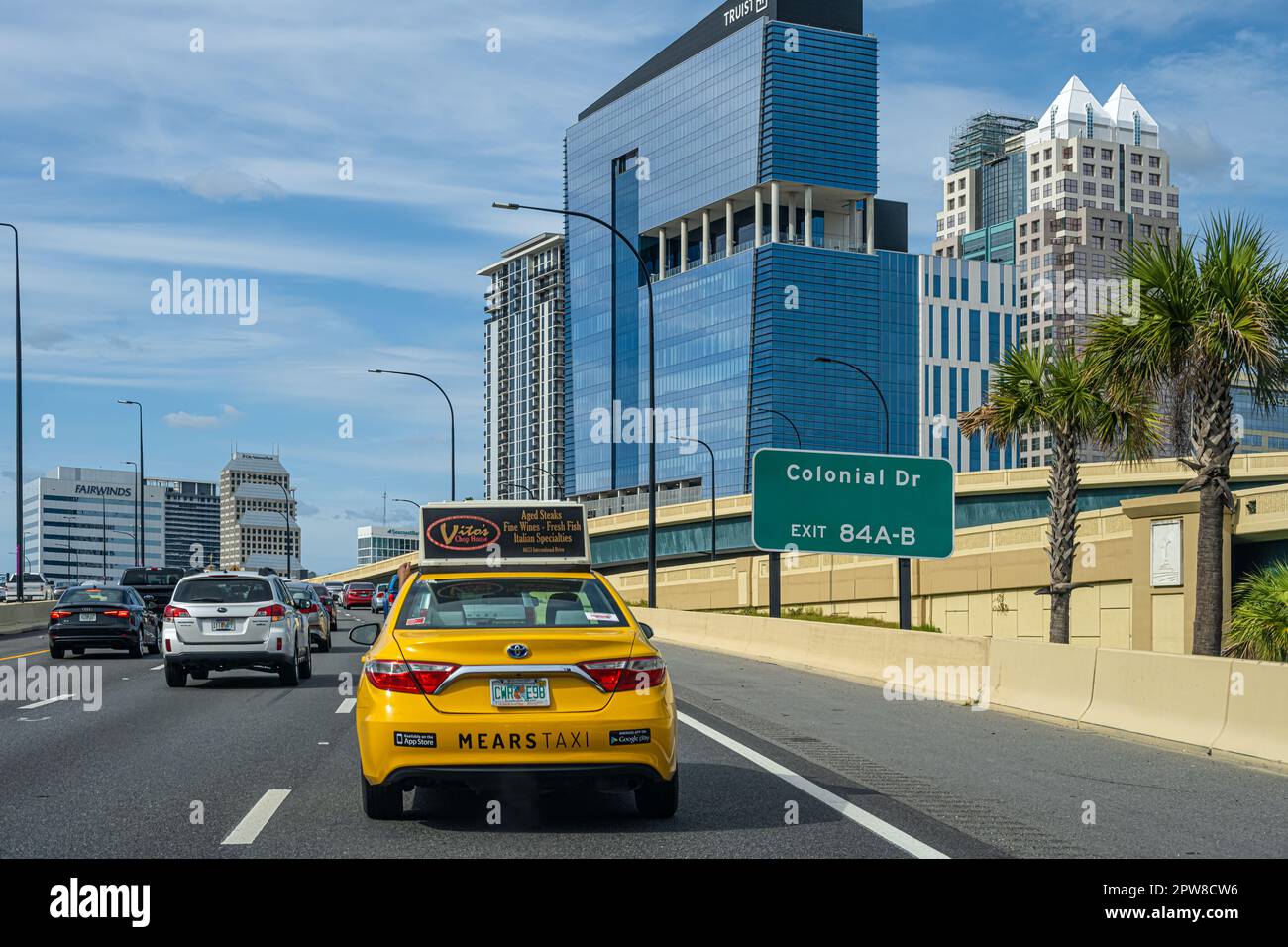 View from Interstate-4 as it passes through the heart of downtown ...