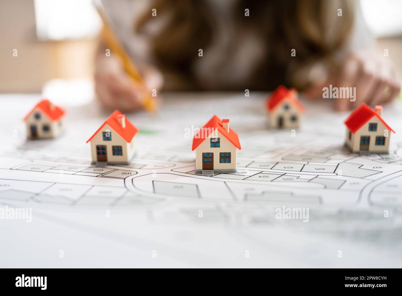 Land Development Map. Developer With Project Plot Stock Photo - Alamy