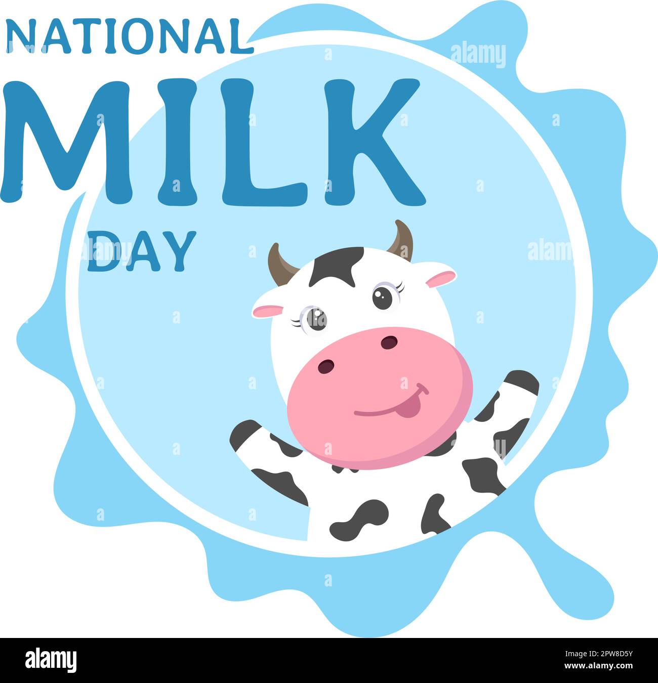 Happy Milk Day Celebration with Splash Drop in Smooth Wave of White ...