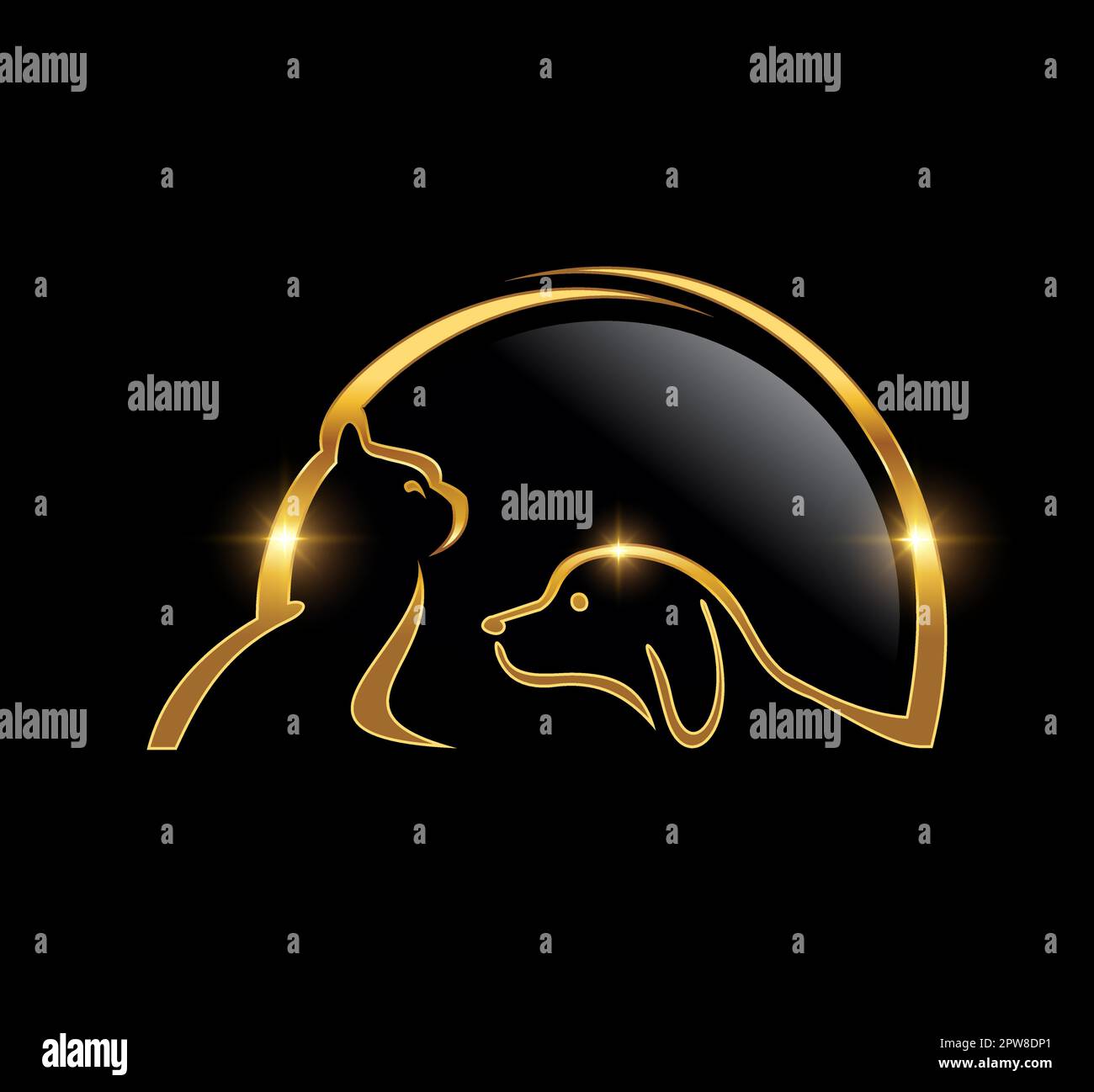 Dog golden retriever lying Stock Vector Images - Alamy