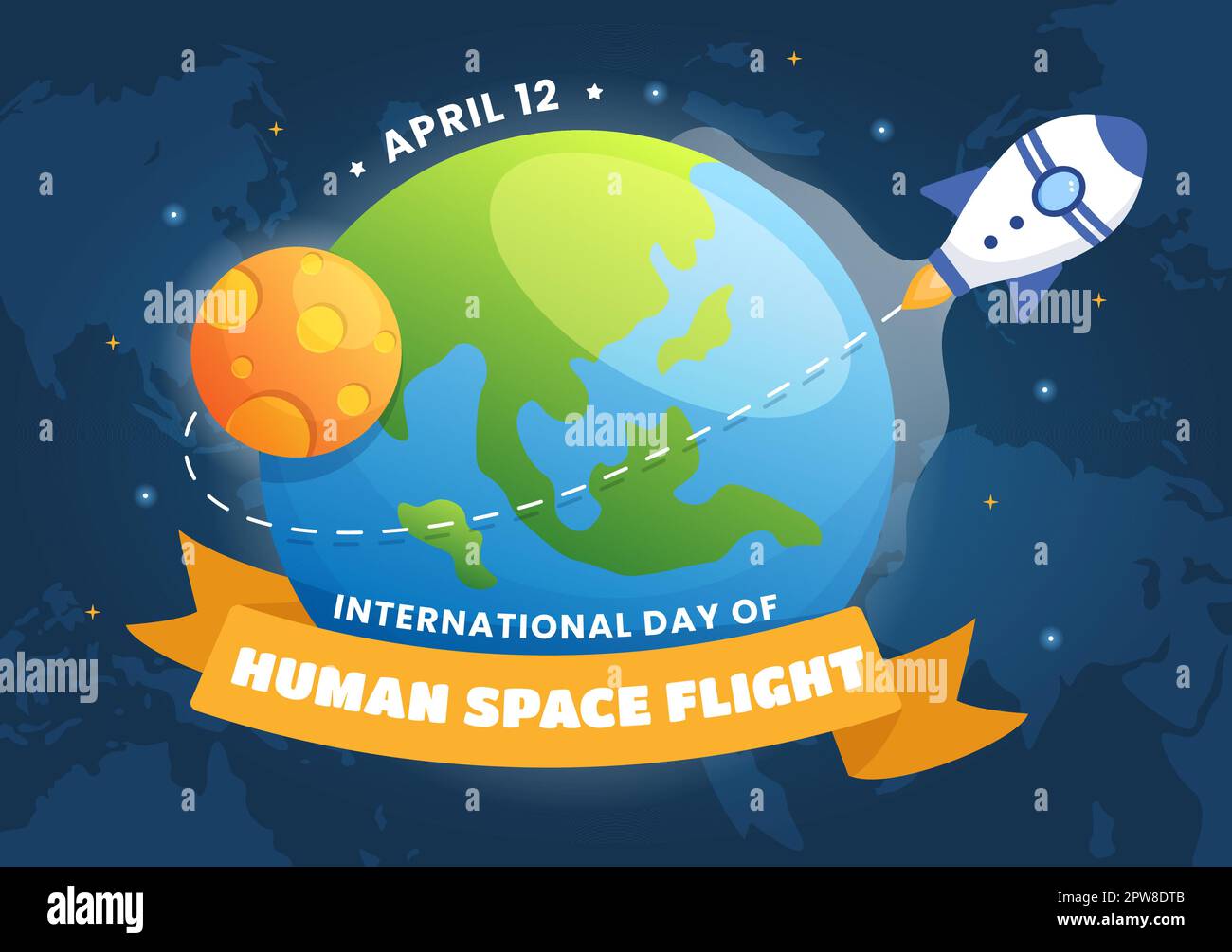 International Human Space Flight Day on April 12 Illustration with ...