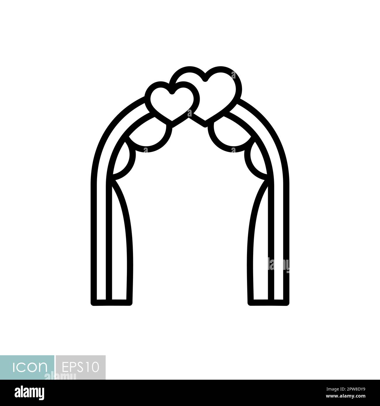 Wedding arch with hearts isolated vector icon Stock Vector Image & Art ...