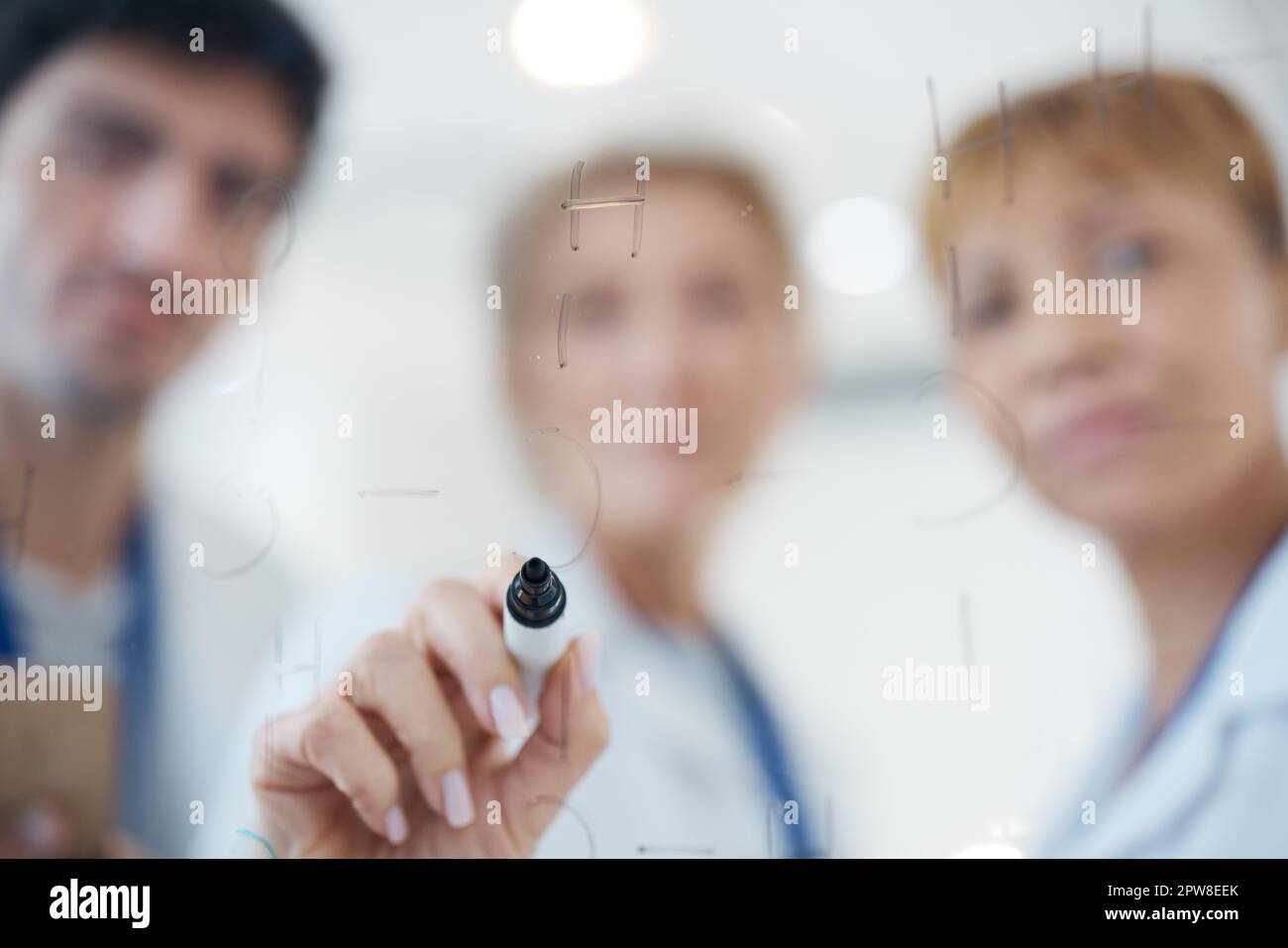 Doctor, hands and writing strategy for healthcare planning, schedule or ...