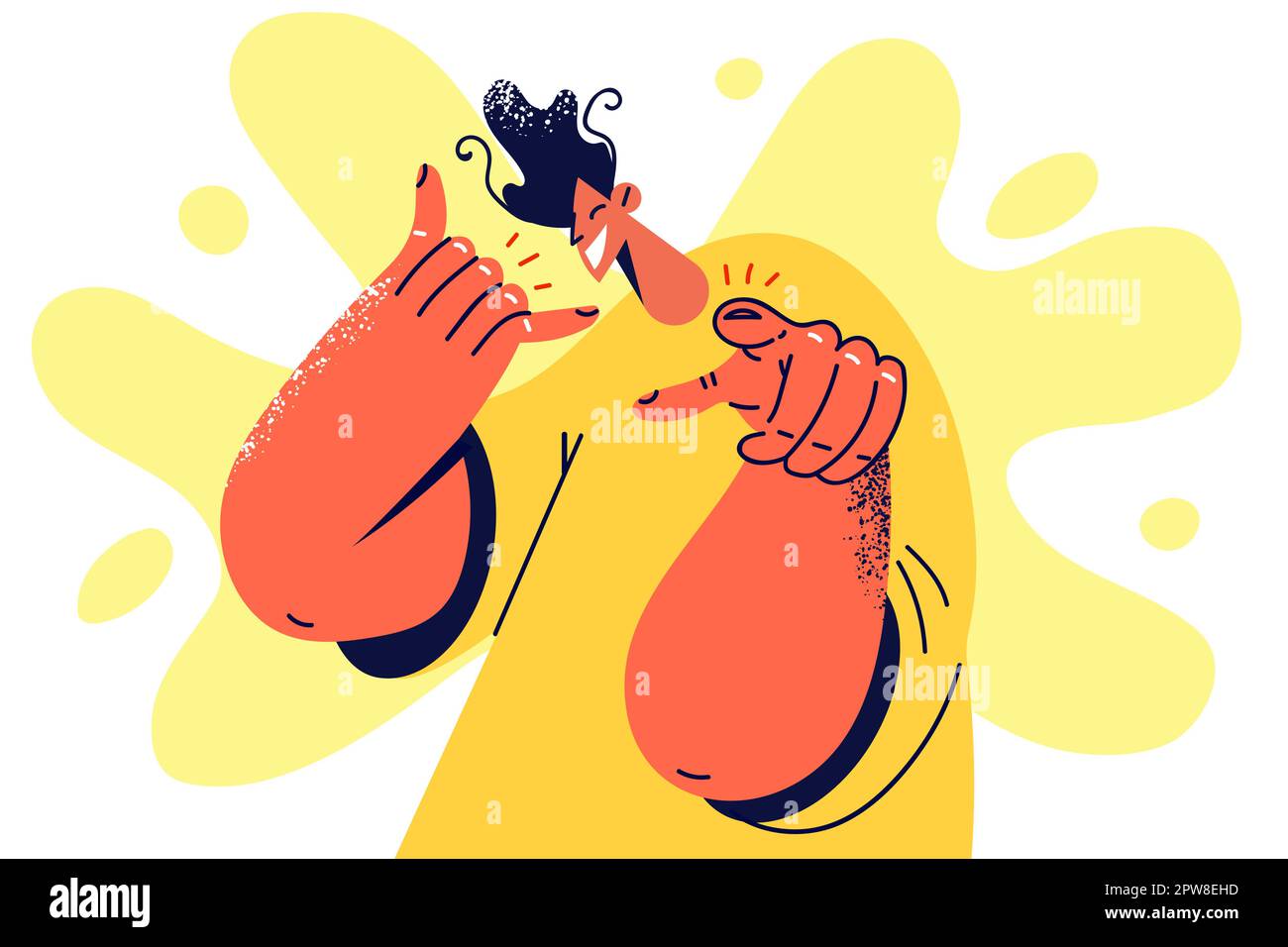 Smiling business man point Stock Vector Images - Alamy