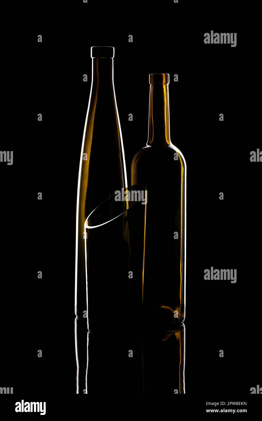 Still life with glass objects on a black background Stock Photo - Alamy