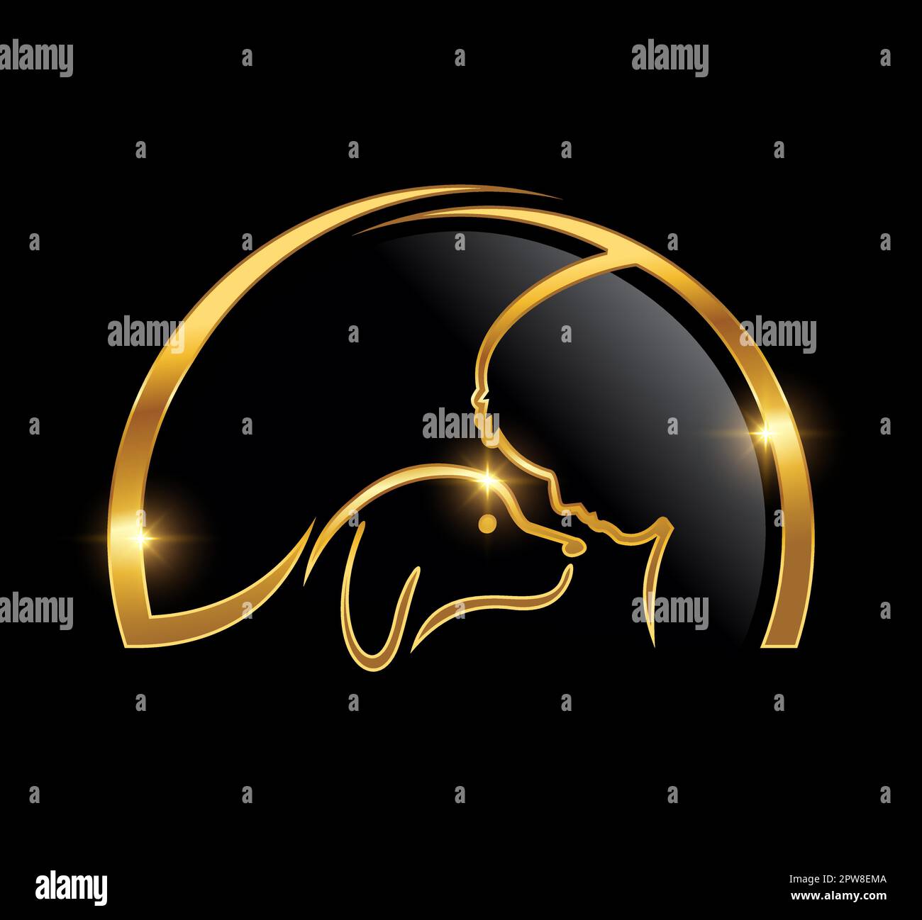 Dog golden retriever lying Stock Vector Images - Alamy