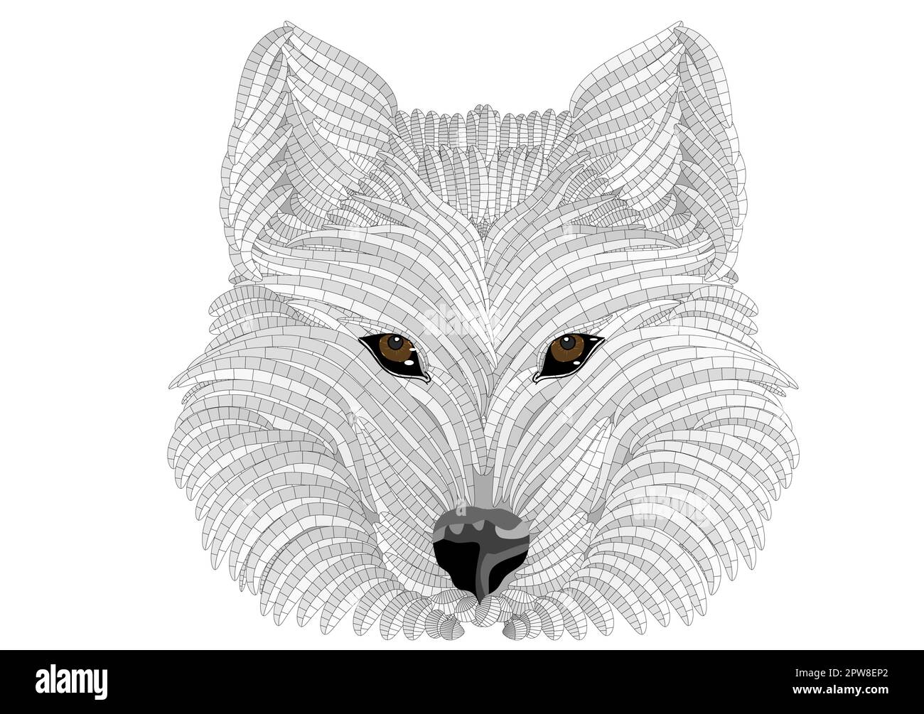 Wolf illustration hi-res stock photography and images - Alamy