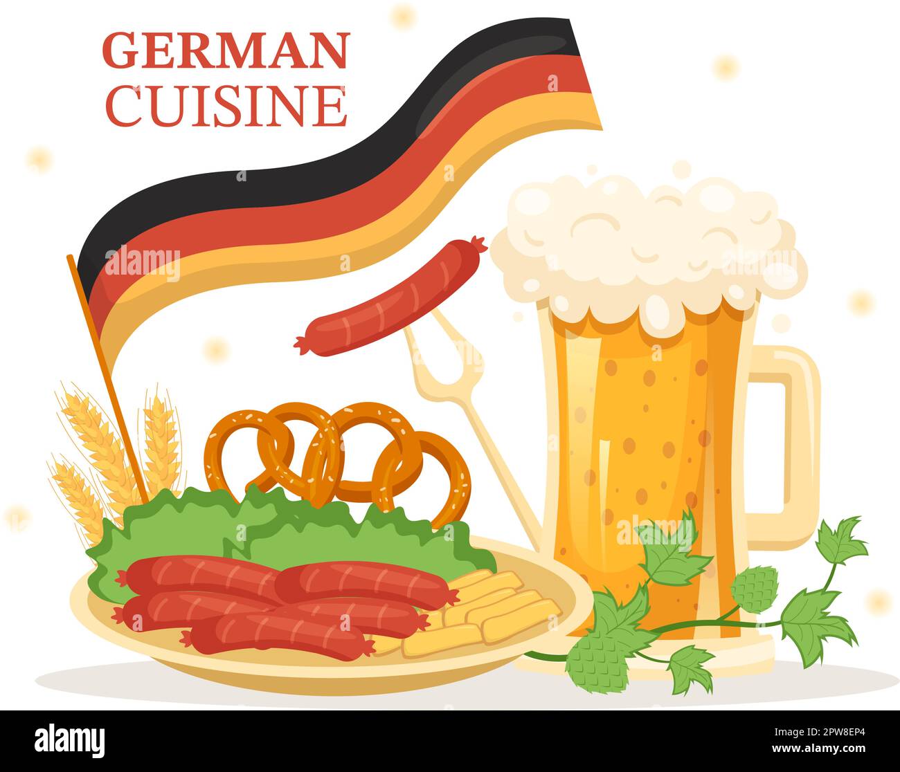 German Food Restaurant with Collection of Delicious Cuisine Traditional ...