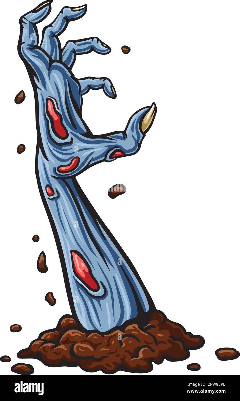 Tekenfilm Zombie Hand Zombie Hand Creeping, Zombie, Undead, Creeping