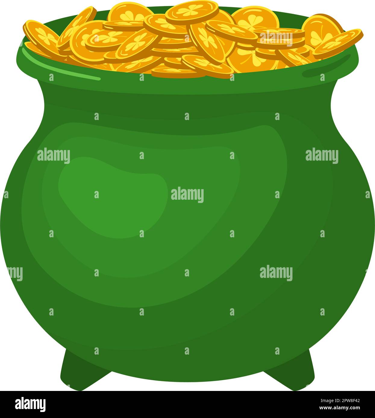 Leprechaun Pot With Gold Coins Stock Vector Image & Art - Alamy