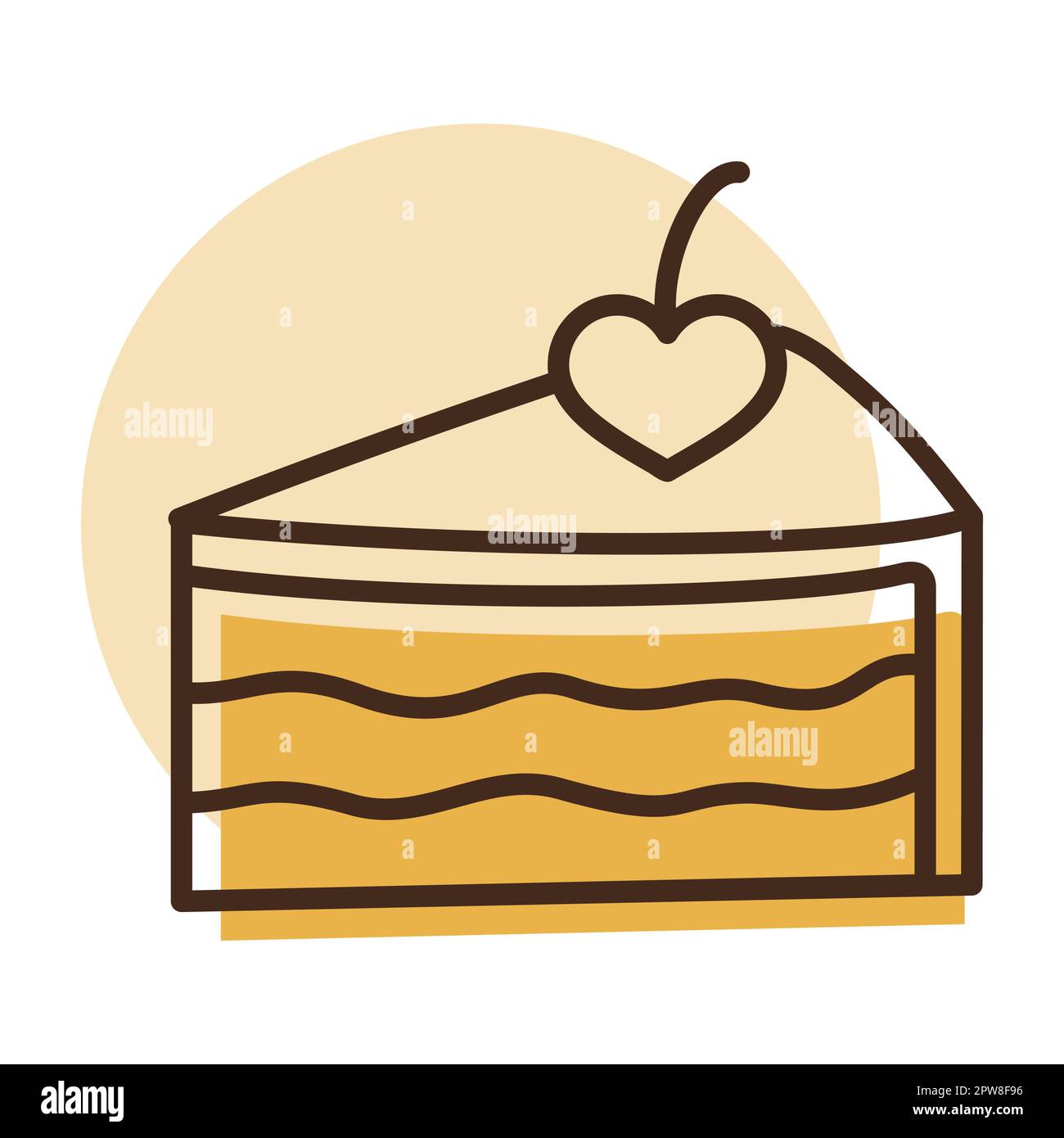 Peace of cake with heart isolated vector icon Stock Vector Image & Art ...