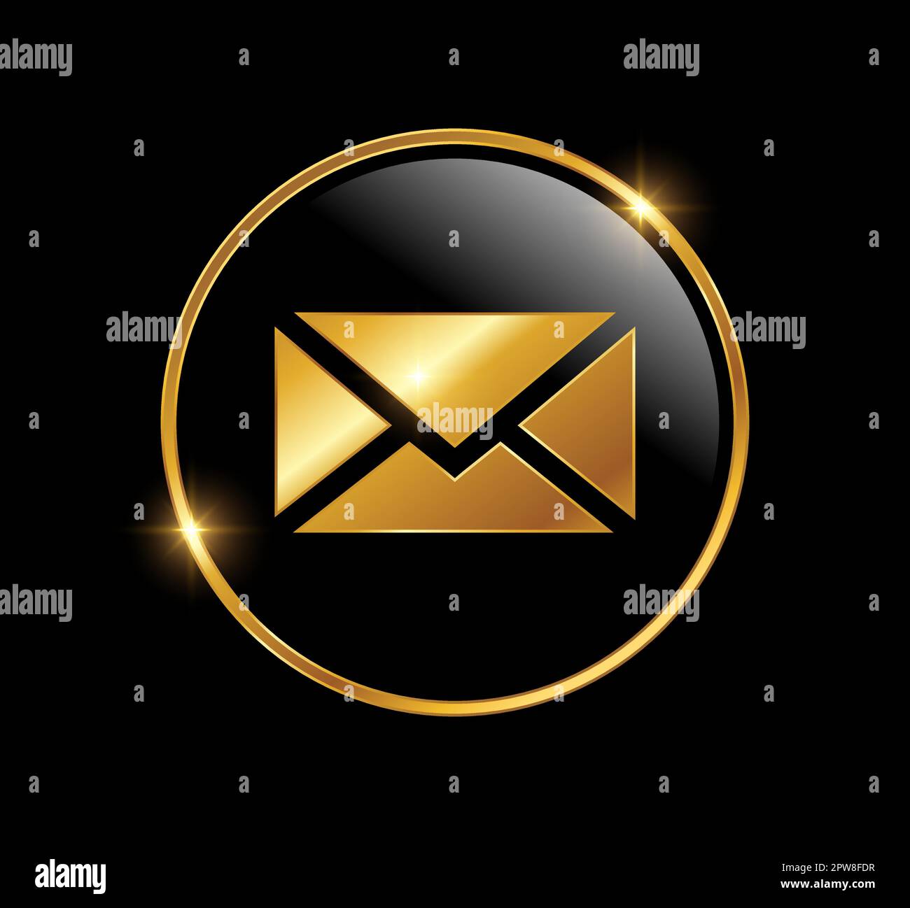 Golden Envelope Mail Logo Vector Icon Stock Vector Image & Art - Alamy