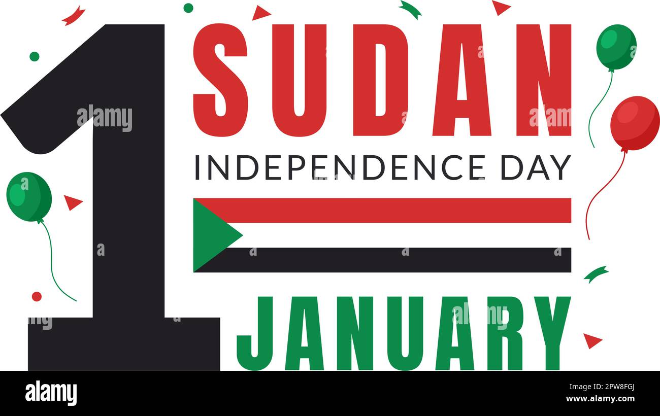 Sudan Independence Day on on January 1st with Flags and Sudanese ...
