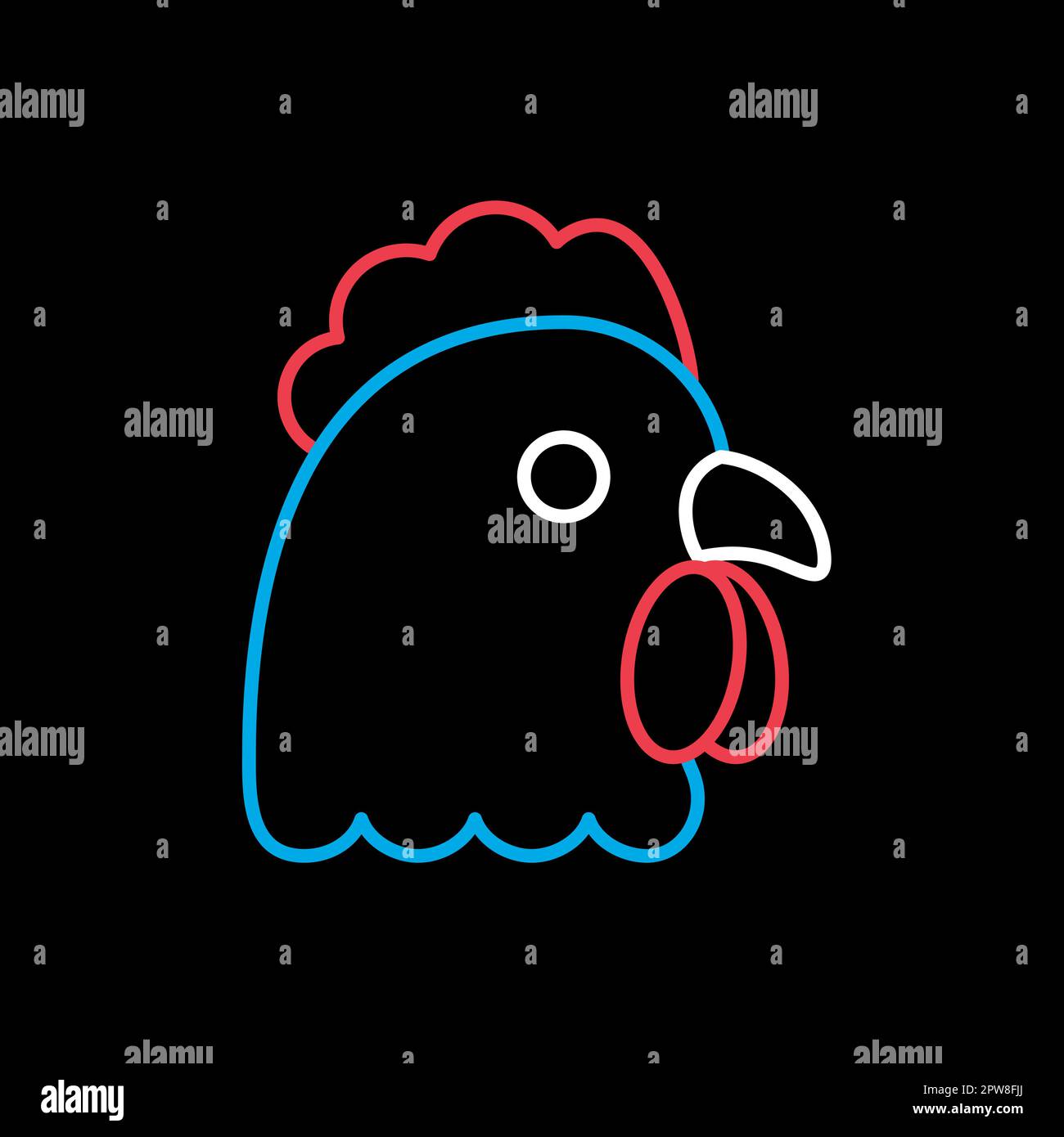 Chicken vector flat icon. Animal head vector Stock Vector Image & Art ...