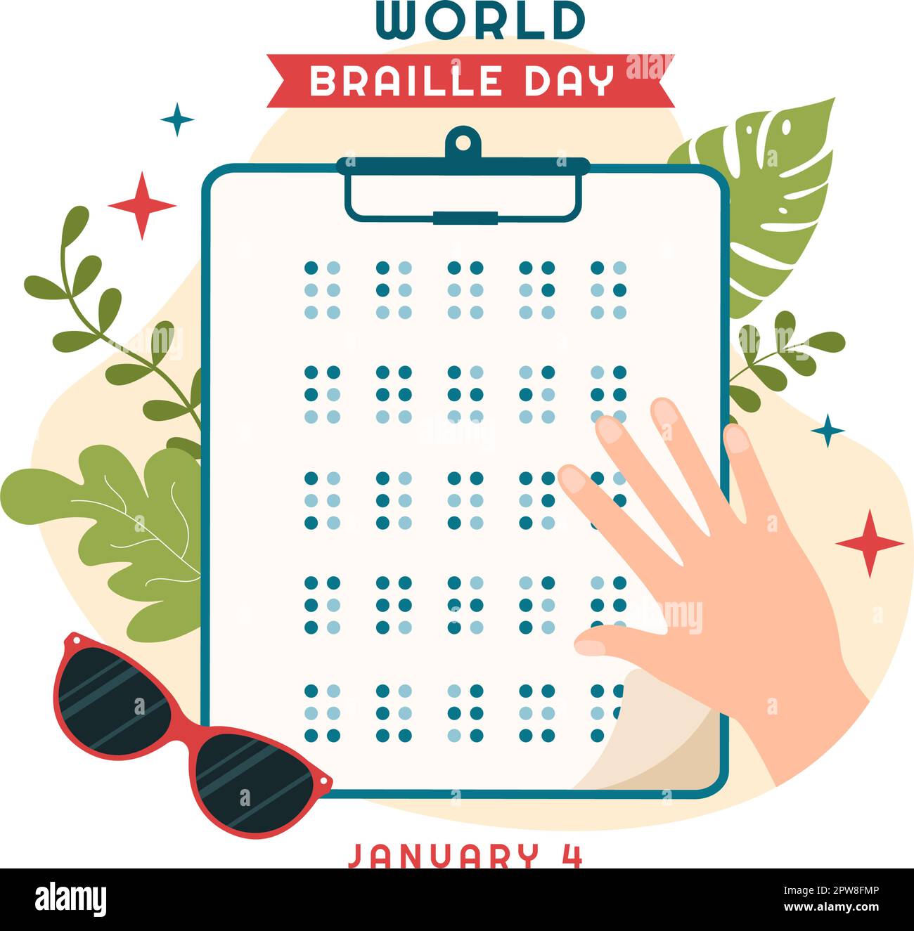 World Braille Day on 4th of January with Text by Alphabet for Means of ...