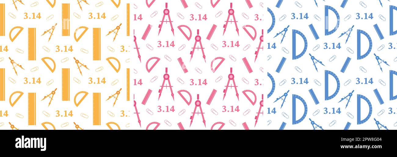 Set of Pi Day Seamless Pattern Design with Mathematical Constants or ...