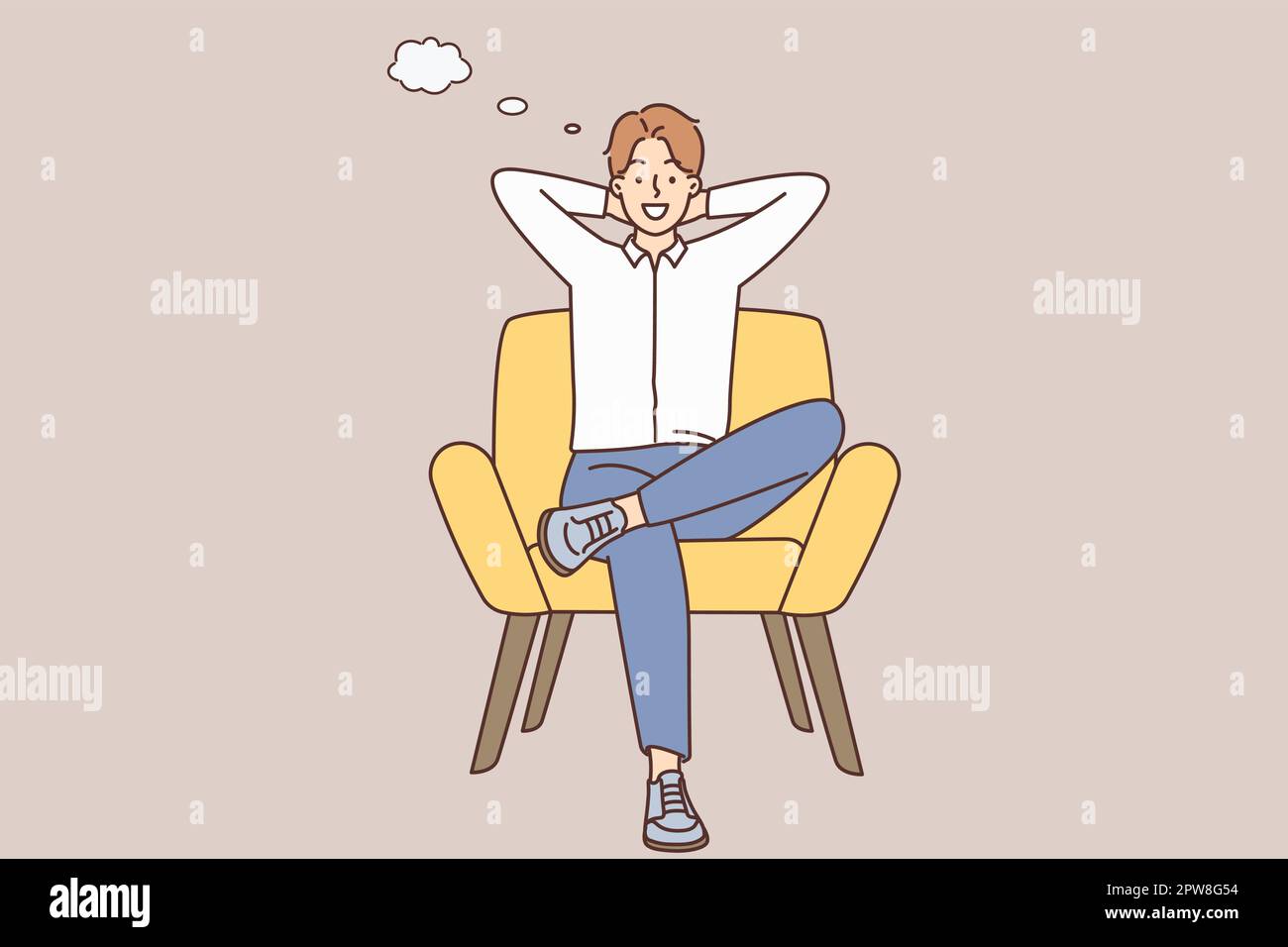 Guy sitting think Stock Vector Images - Alamy