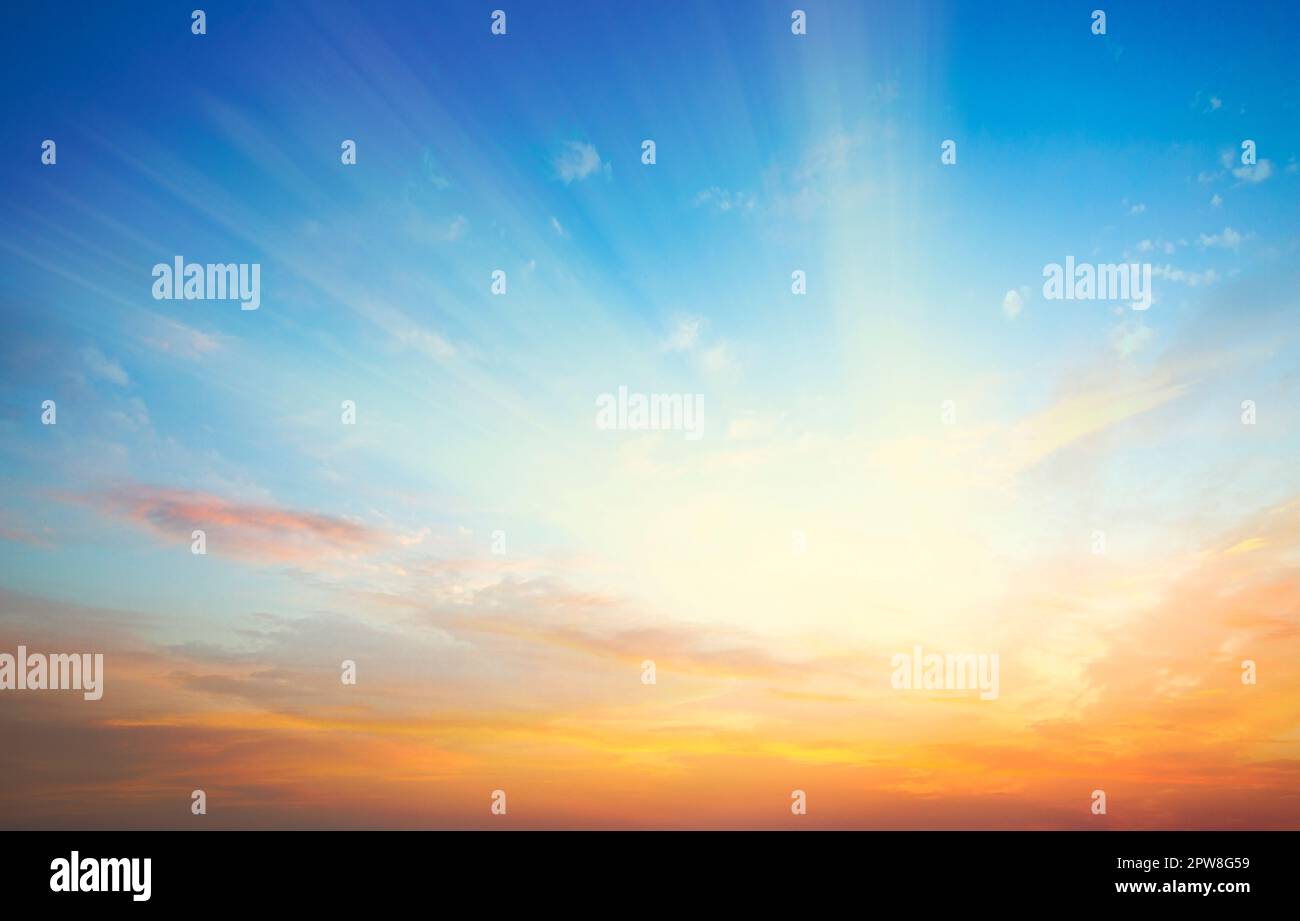 Celestial World concept:Sunset , sunrise with clouds Stock Photo - Alamy
