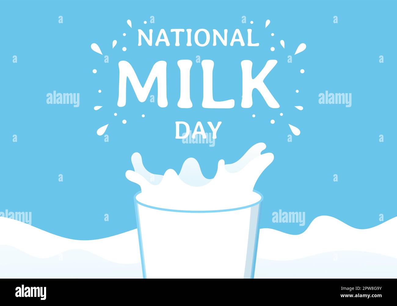Happy Milk Day Celebration with Splash Drop in Smooth Wave of White ...