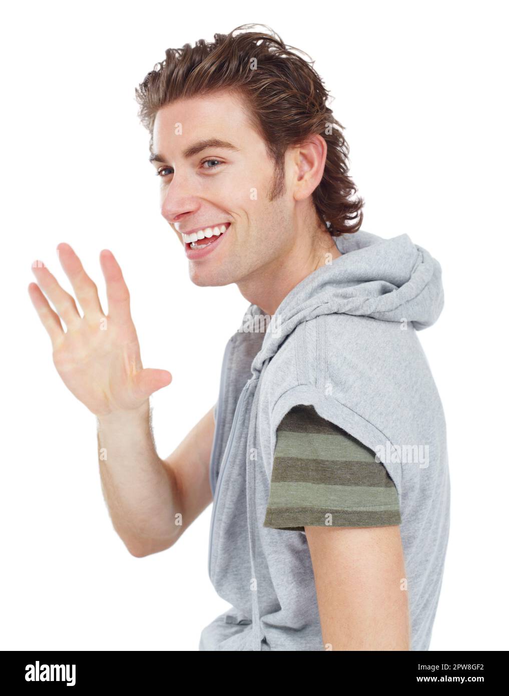 Studio waving hands joy hi-res stock photography and images - Alamy