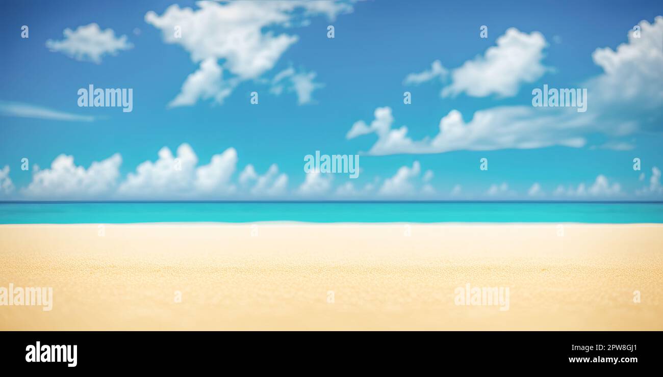 beautiful blue sea and cloudy sky, abstract background for summer ...