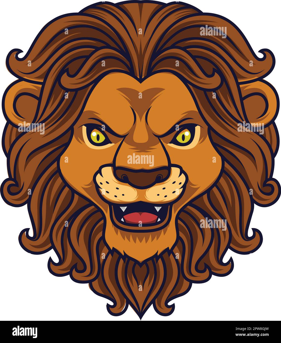 Angry lion head mascot Stock Vector Image & Art - Alamy