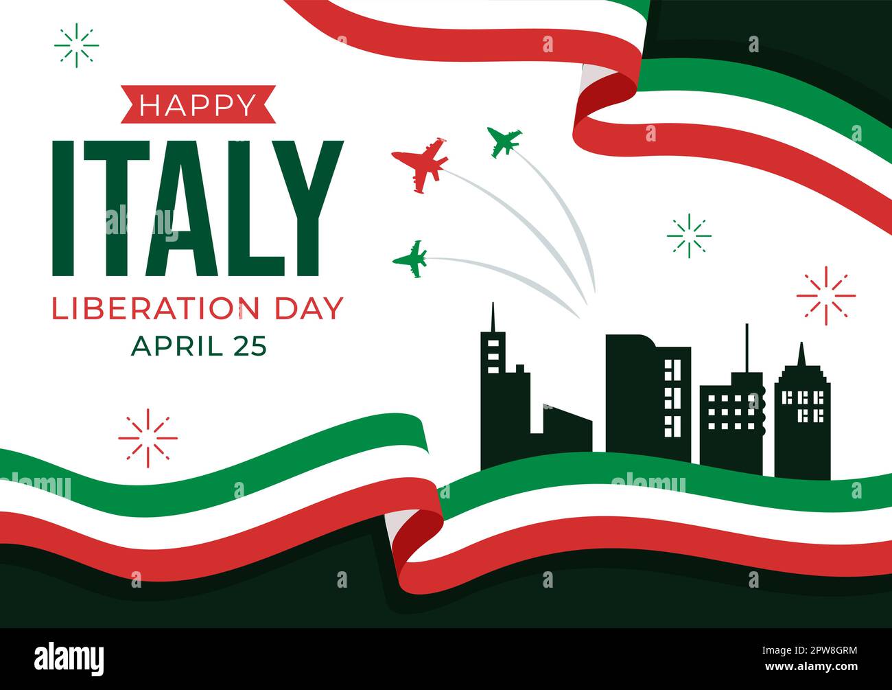 Italy Liberation Day Illustration with Holiday Celebrate on April 25 ...