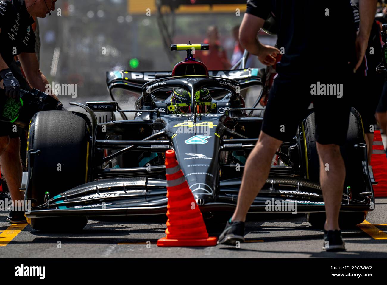 Baku, Azerbaijan, April 28, Lewis Hamilton, from the United Kingdom ...