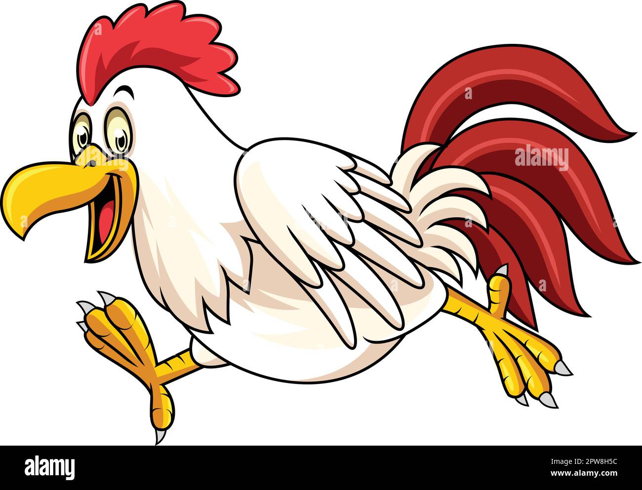Cartoon rooster running Stock Vector Image & Art - Alamy