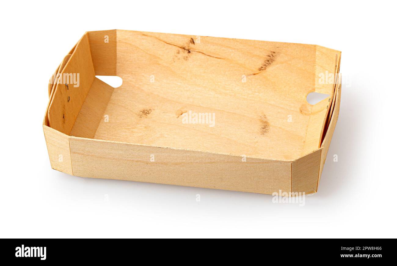 wooden rectangular food container isolated on white background Stock ...