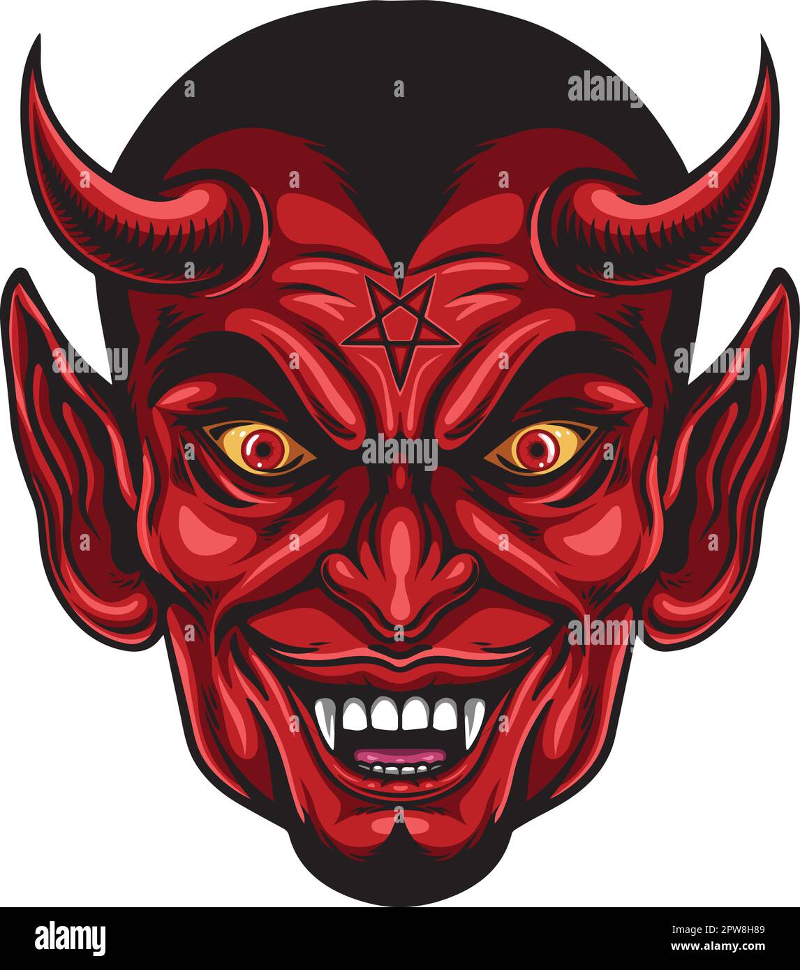 Cartoon scary devil head mascot Stock Vector Image & Art - Alamy