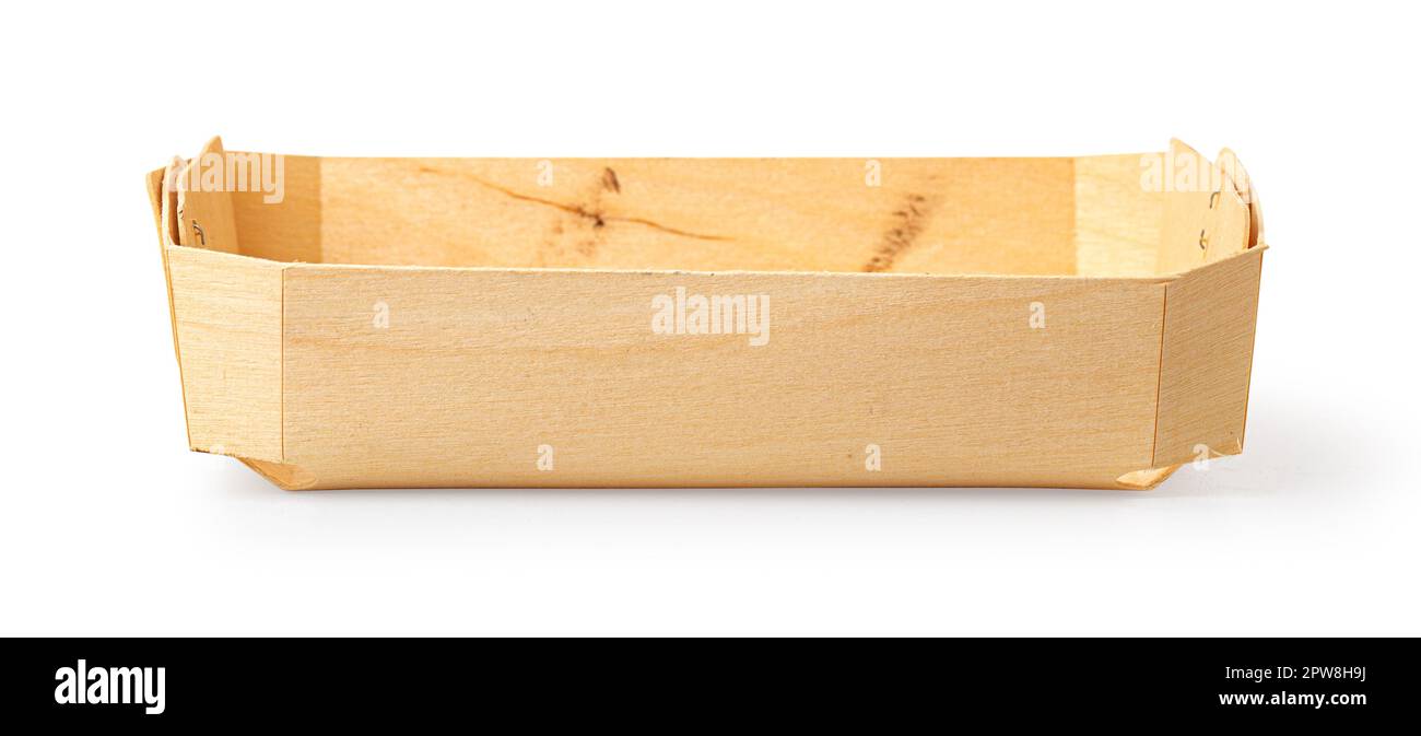 wooden rectangular food container isolated on white background Stock ...