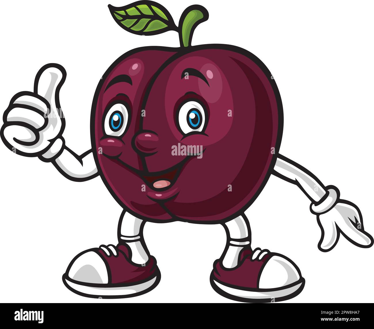 Cartoon purple plum fruit Cut Out Stock Images & Pictures - Alamy