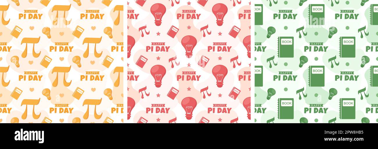 Set of Pi Day Seamless Pattern Design with Mathematical Constants or ...