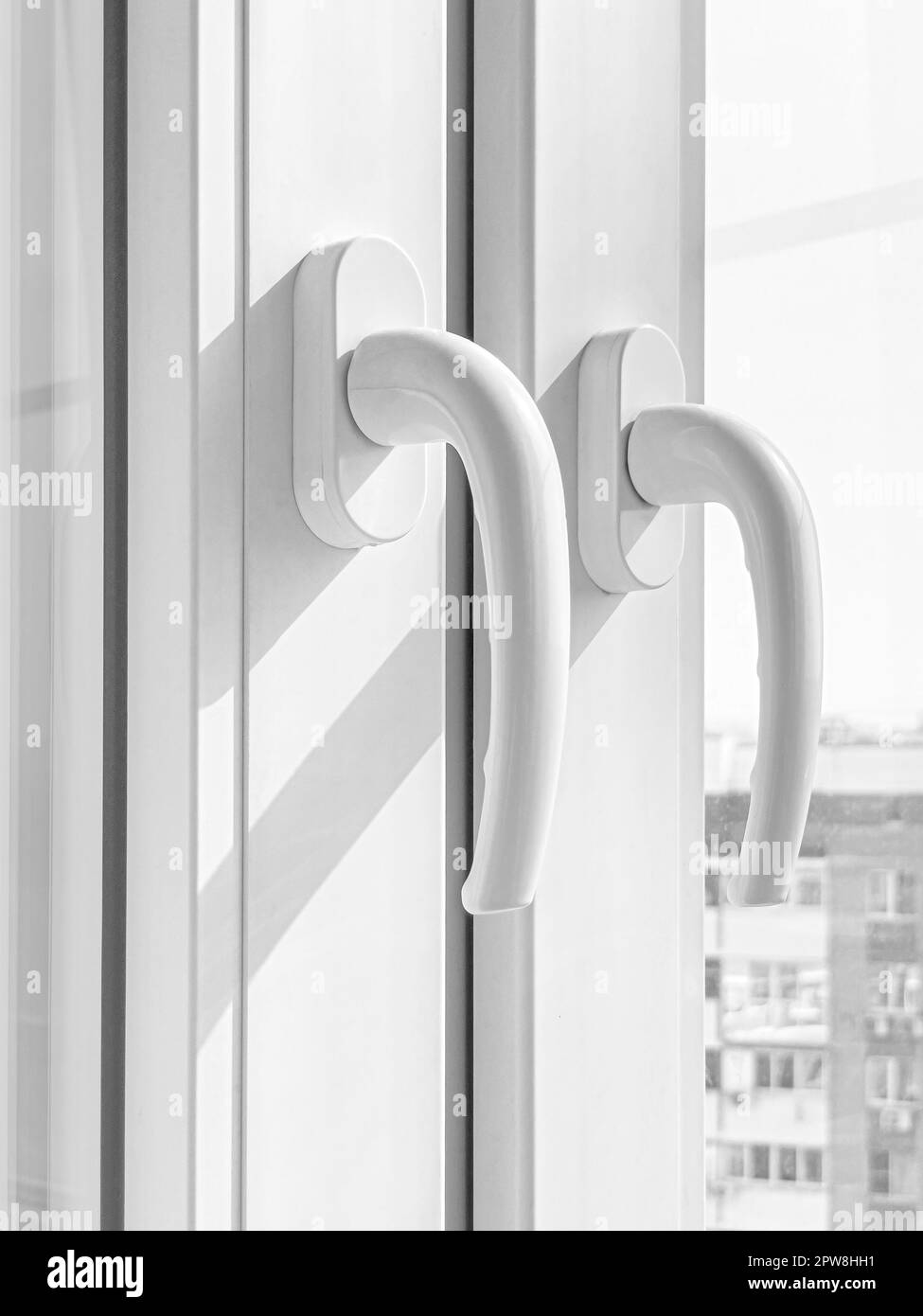 Pvc double door Black and White Stock Photos & Images - Alamy