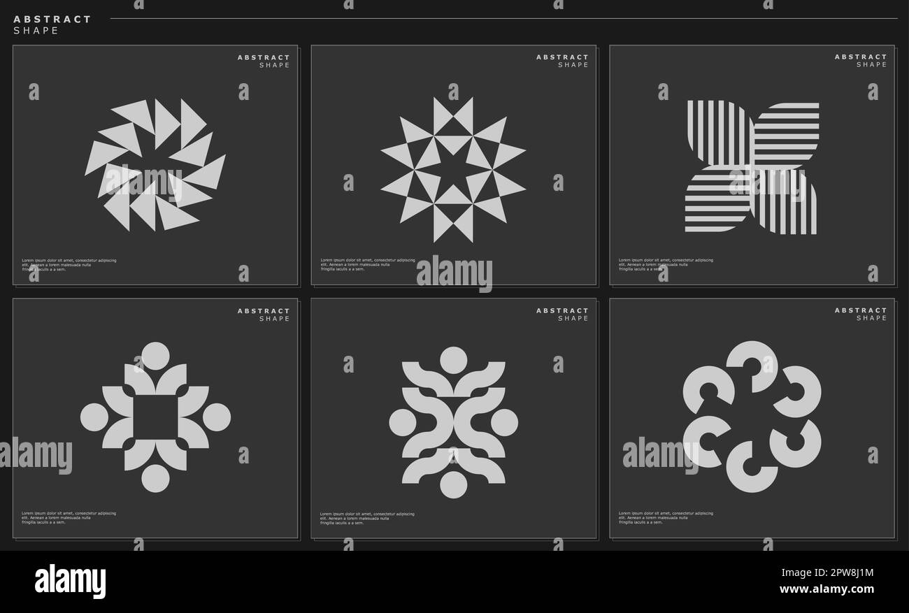 Collection of simple basic shapes abstract logo vector. Technology ...