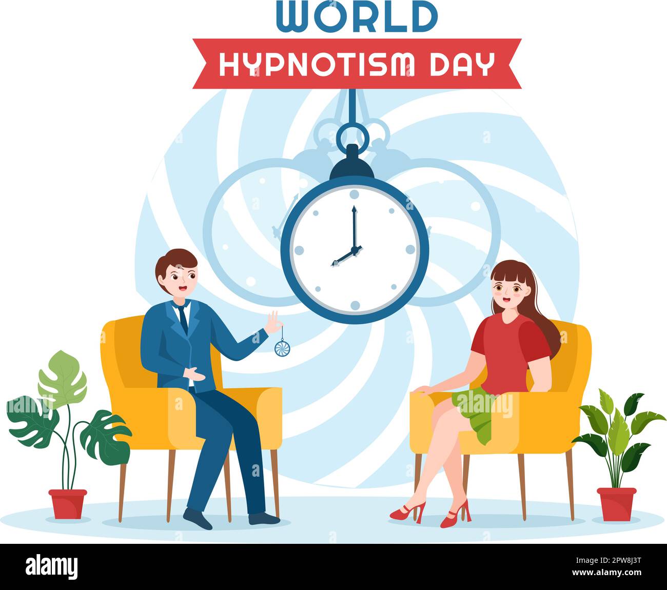 World Hypnotism Day with Black and White Spiral, Altered State of Mind ...