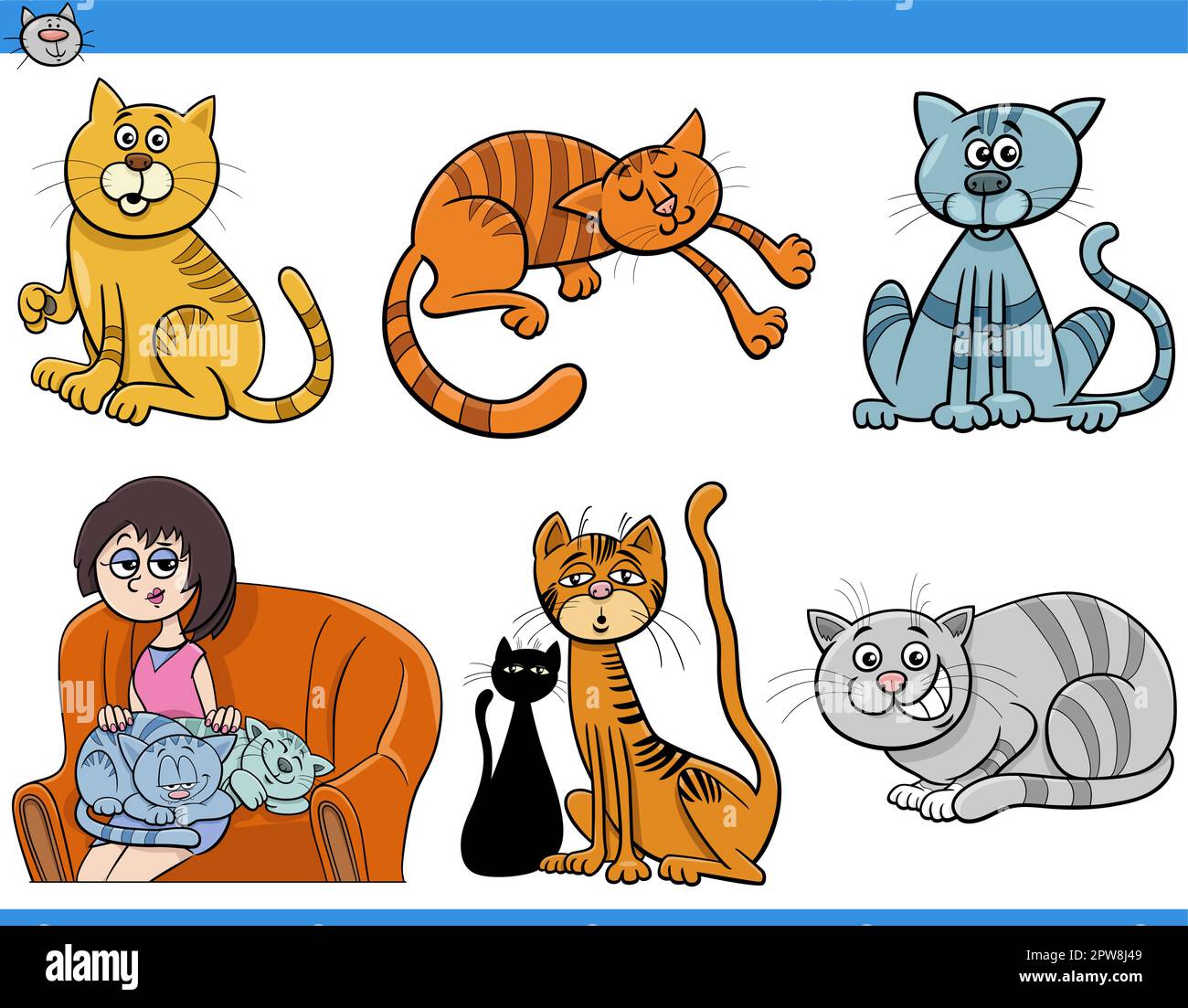 Cat owner cartoon characters hi-res stock photography and images - Alamy
