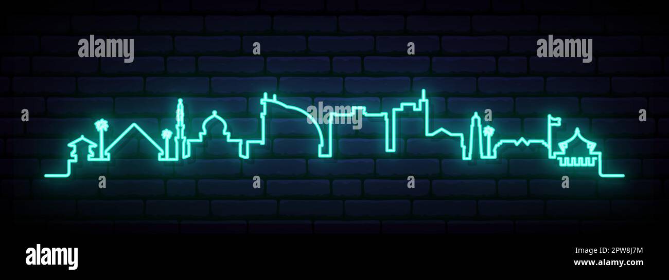 Modern neon house outline Stock Vector Images - Alamy