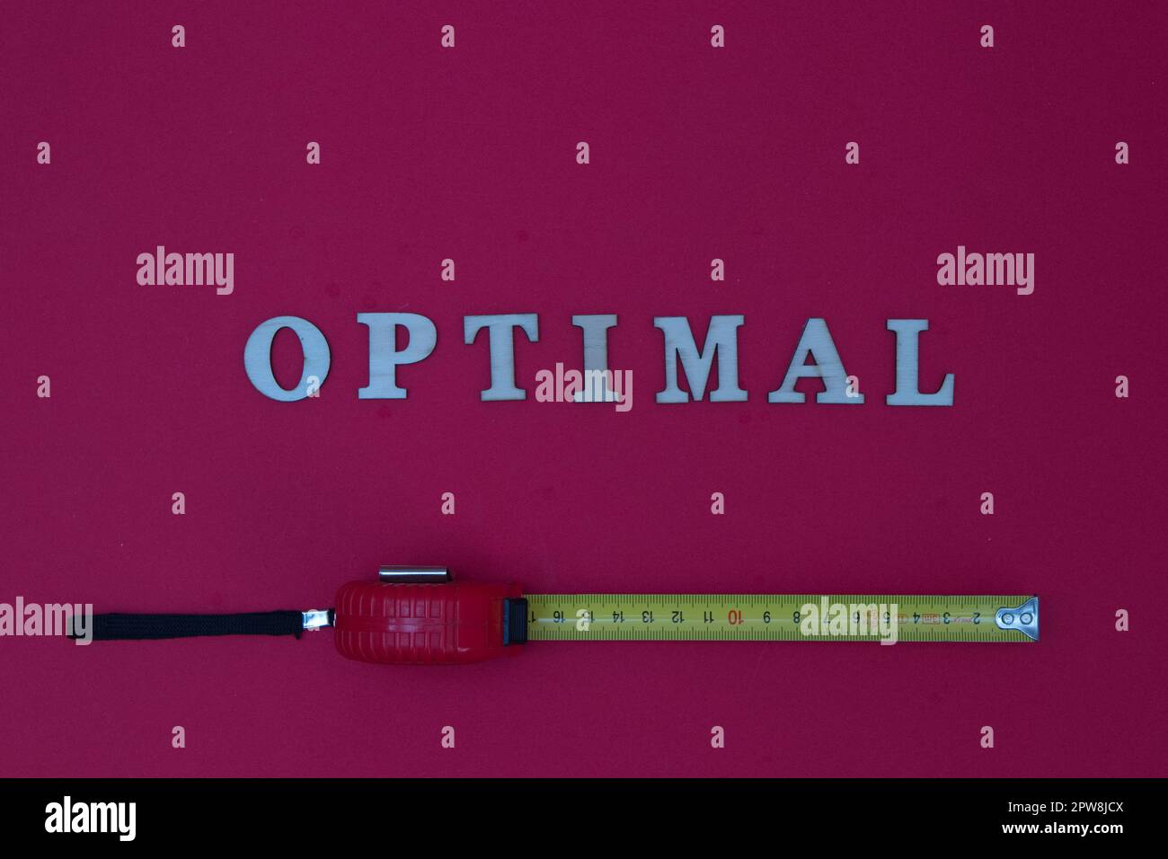 Funny message about optimal dimensions with letters and a measuring ...