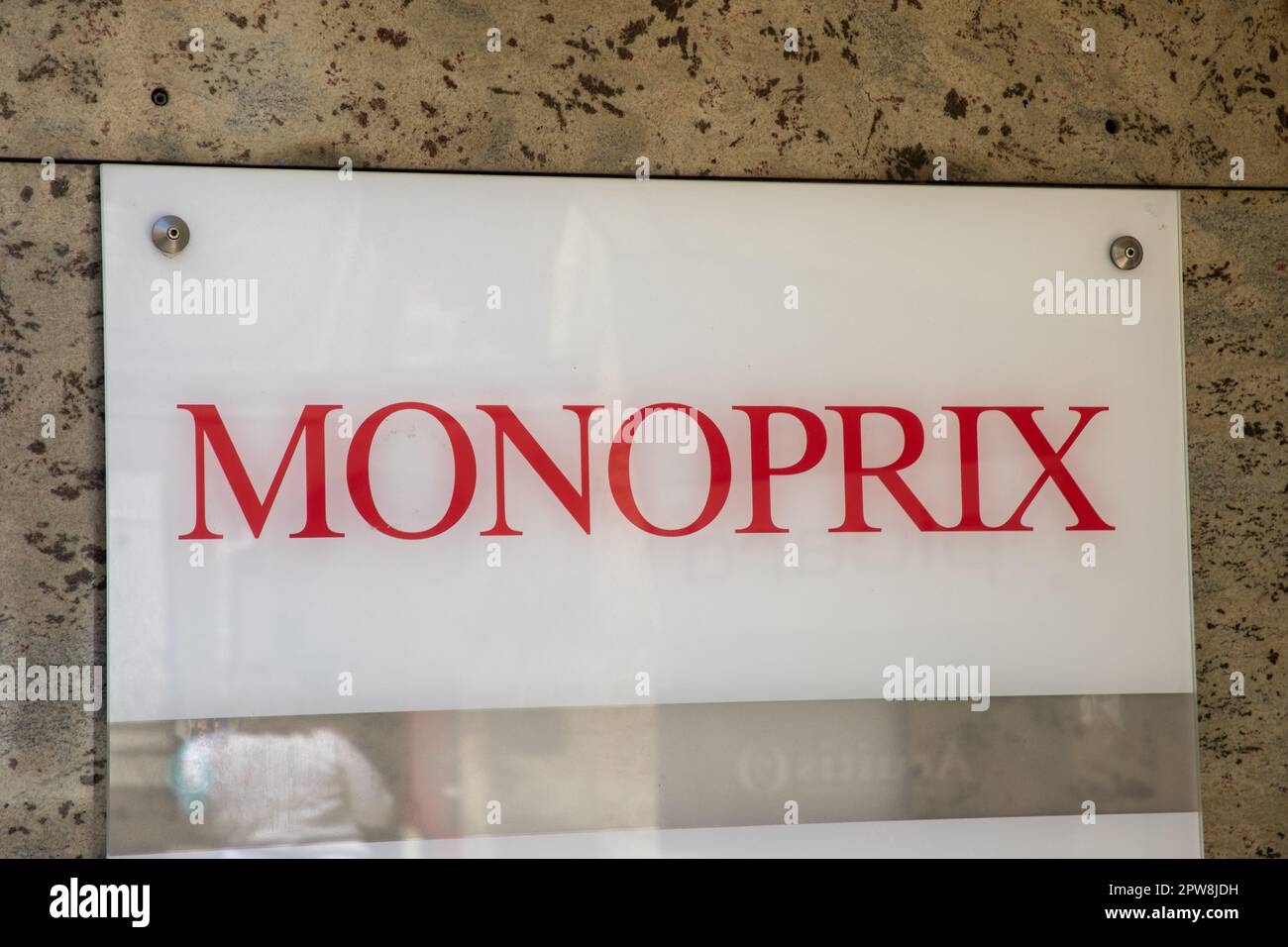 Bordeaux , Aquitaine France - 04 17 2023 : Monoprix logo sign shop ...