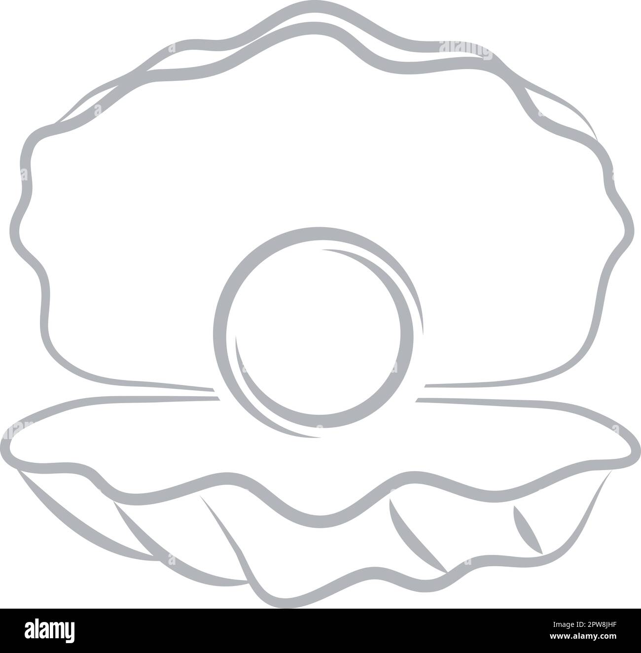 Open shell with pearls logo, shell logo, icon Stock Vector Image & Art ...