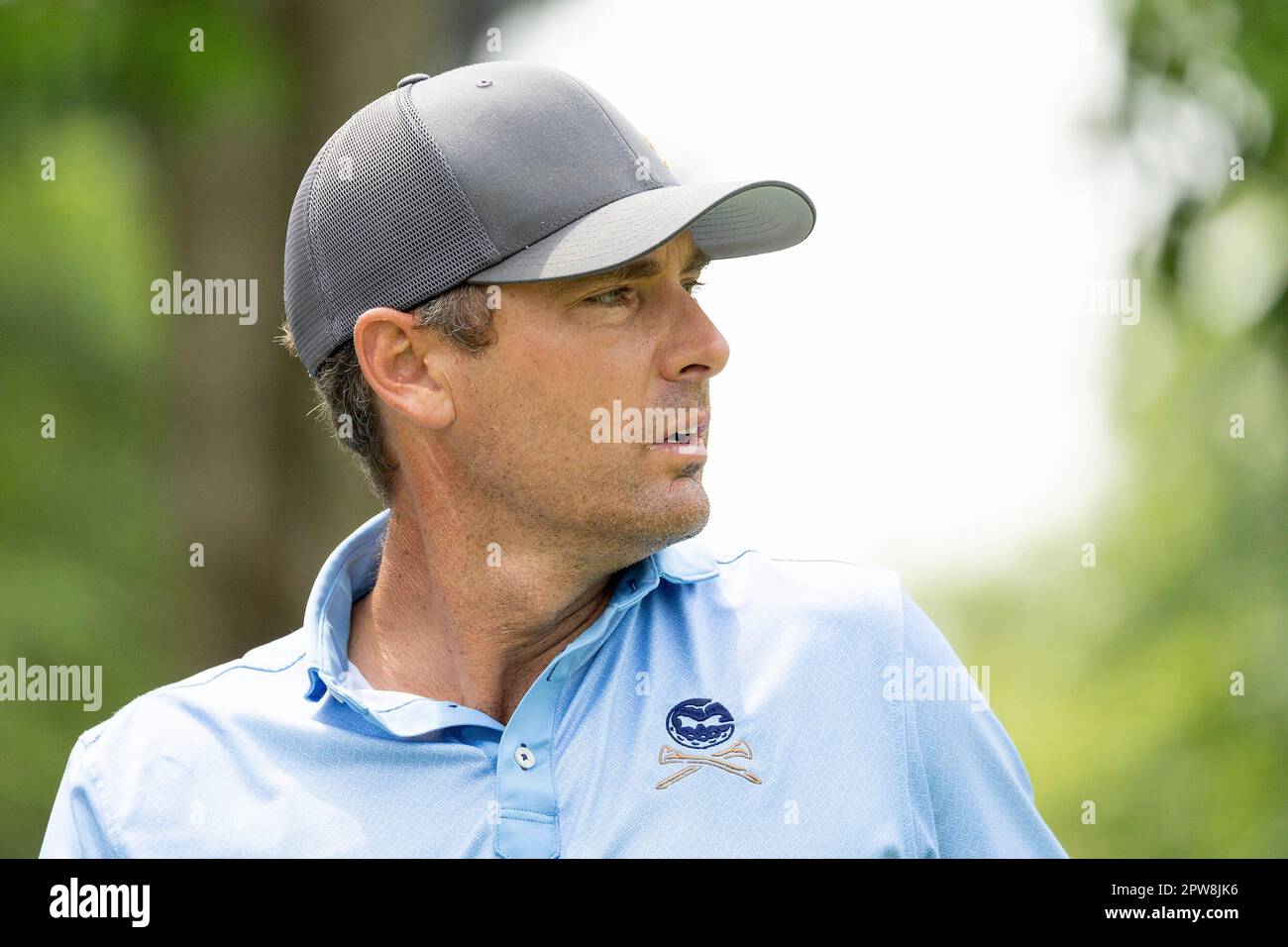 Charles Howell III of Crushers GC looks on from the eighth tee during ...