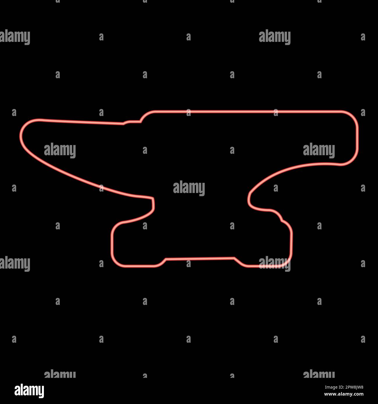 Neon anvil red color vector illustration image flat style Stock Vector ...